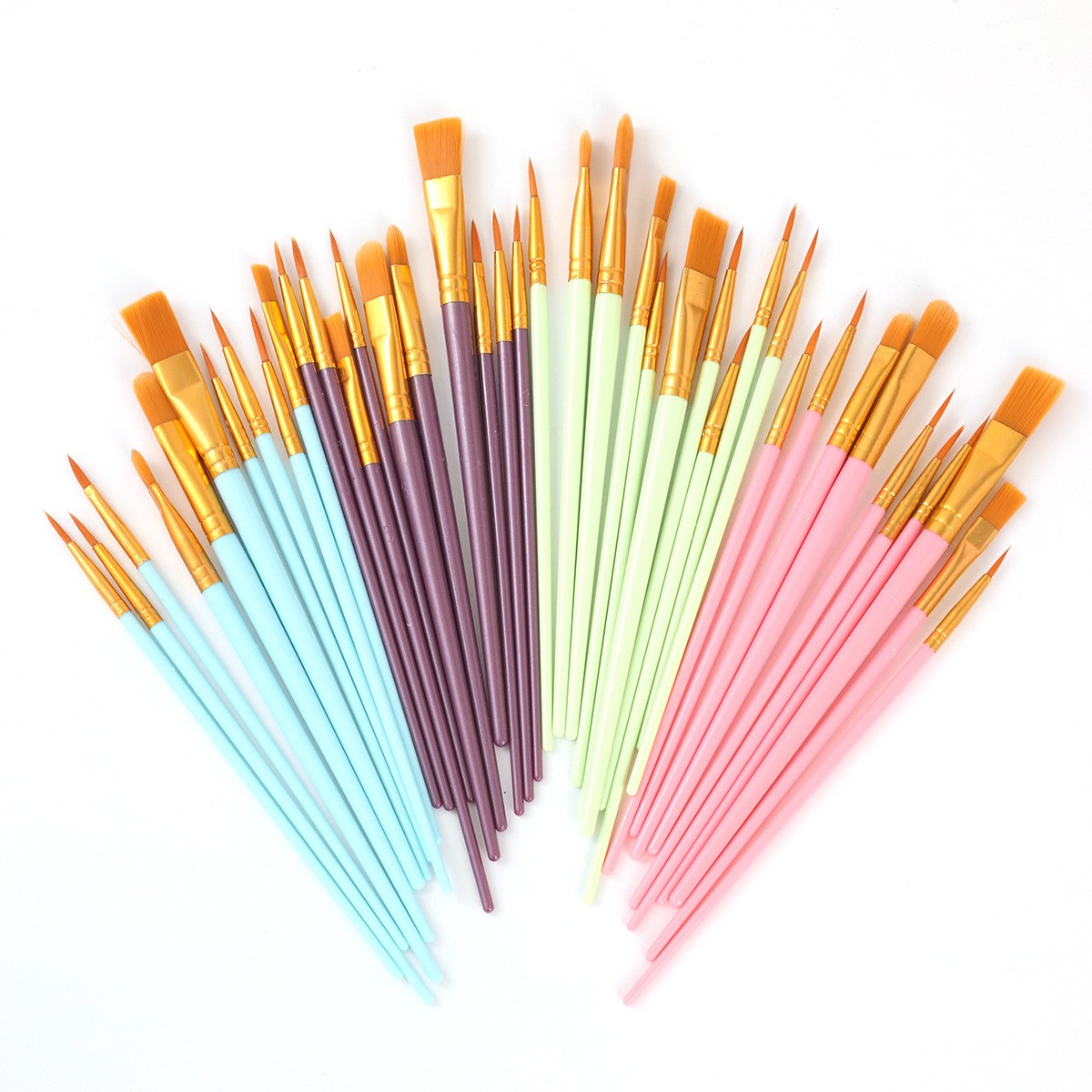 10 Watercolor Round Head Brushes For Micro Painting Of Facial Nails And ...