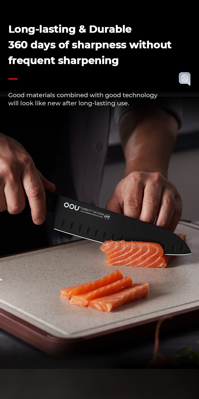OOU Black Blade Master Series Knife Set With Scissors Sharpener Knife Holder (7 Pcs) | Shopee ...