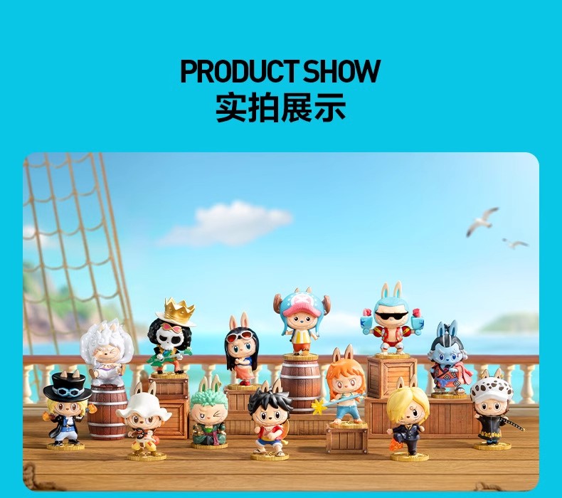 100% Genuine One Piece Labubu Joint Blind Box Luffy Chopper Figure Doll ...