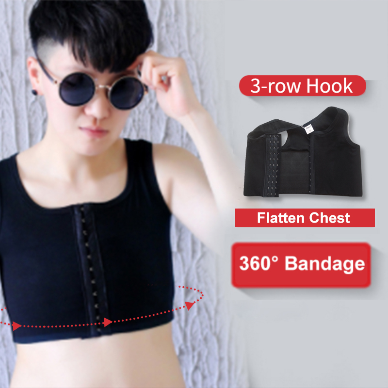 Janest Chest Binder 3 Rows Buckle Breast Binder Crop Top 前置排扣束胸 Short