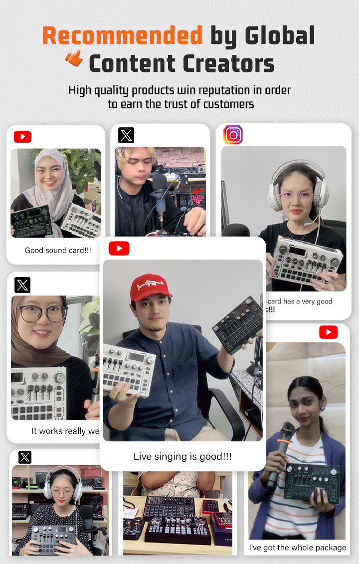 [Penjual Tempatan] Koorfly KF02 Creative Sound Card Set Penuh Mikser Profesional 48V Telefon ...