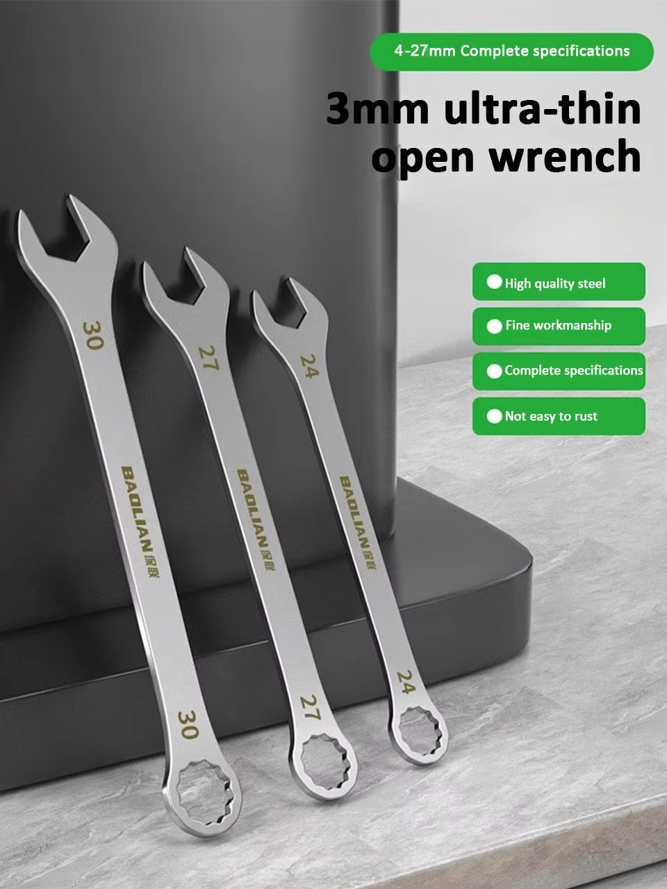 MOWETACK 1PC 3mm Ultra-thin Wrench 4-27mm Large Open Plum Dual-Purpose ...