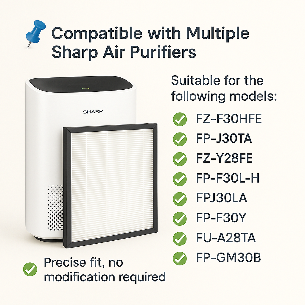 For Sharp air purifier filter FZ-F30HFE hepa + carbon FP-F30TA FP-J30TA ...