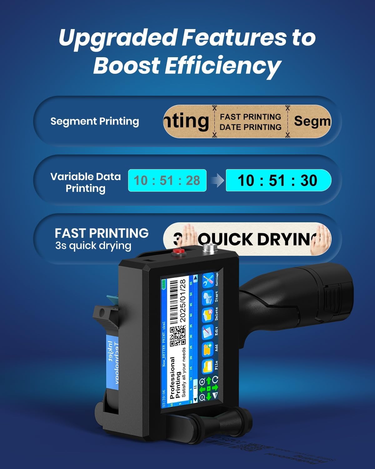 Handheld Inkjet Printer Wireless Inkjet Date Time Coder portable ...