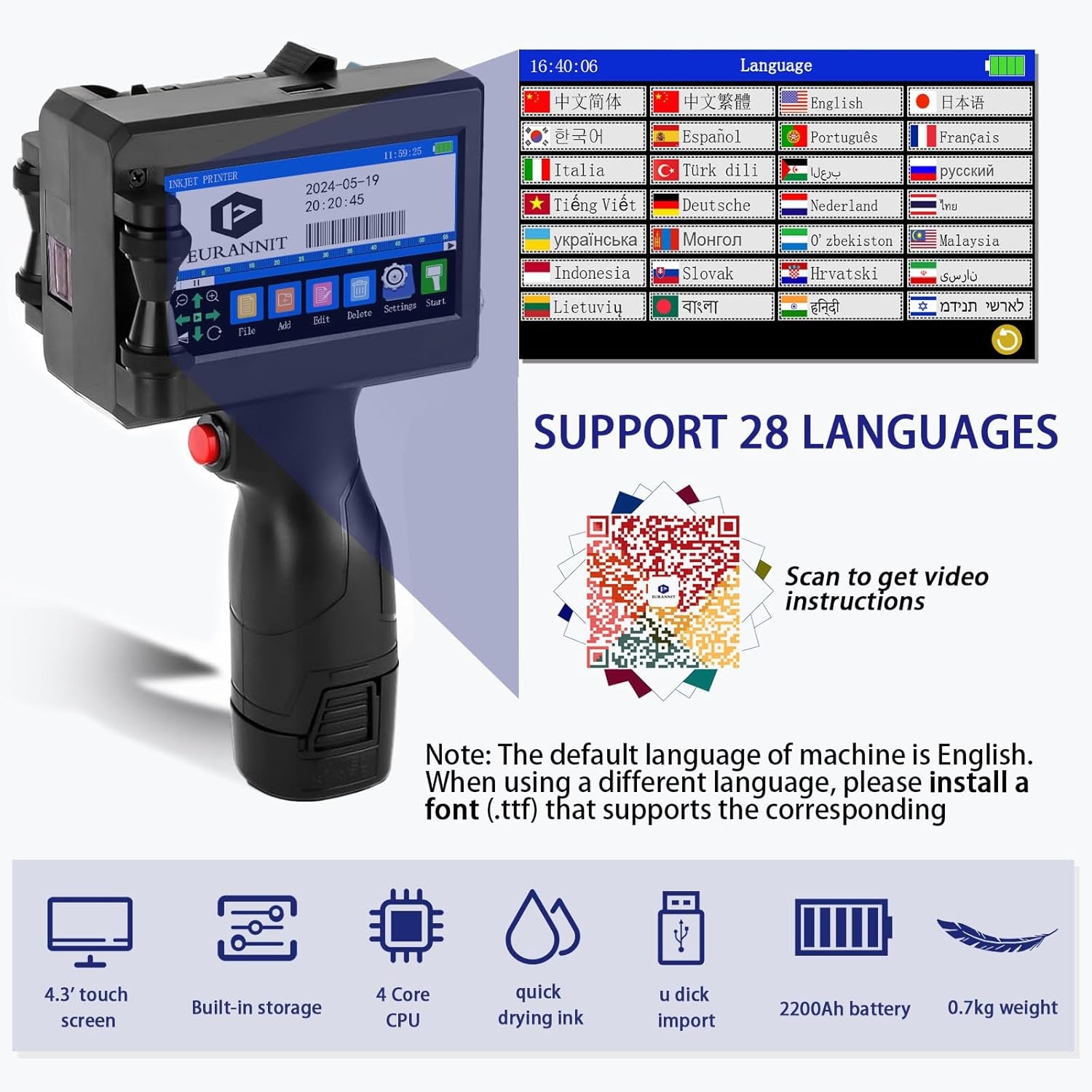 Handheld inkjet printer Portable Printer Inkjet Date Printer wireless 2 ...