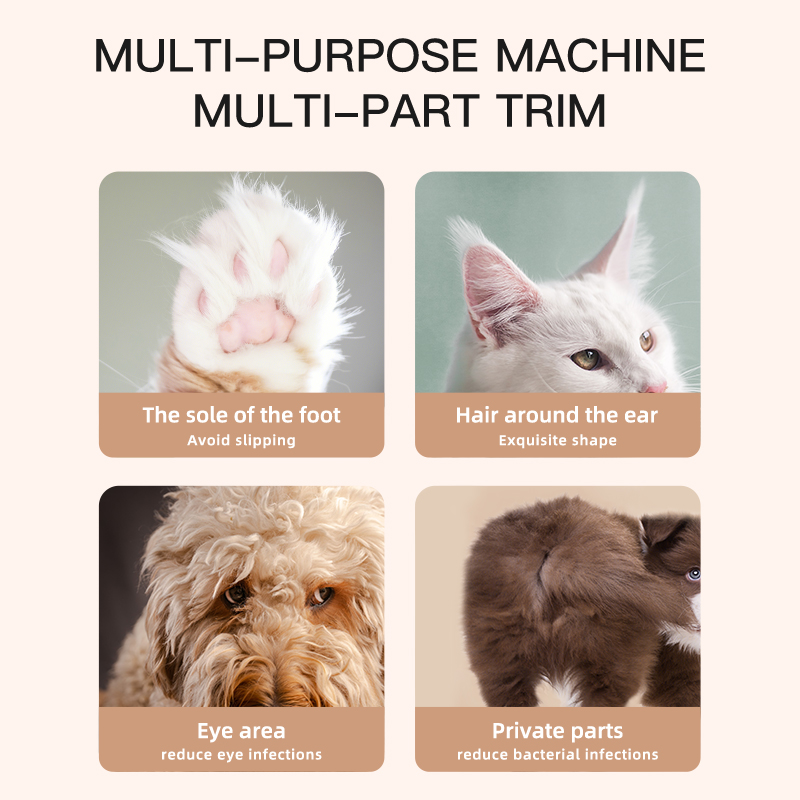 Pet Foot Hair Razor Cat Nail Clipper Set Titanium Ceramic Blade Battery ...