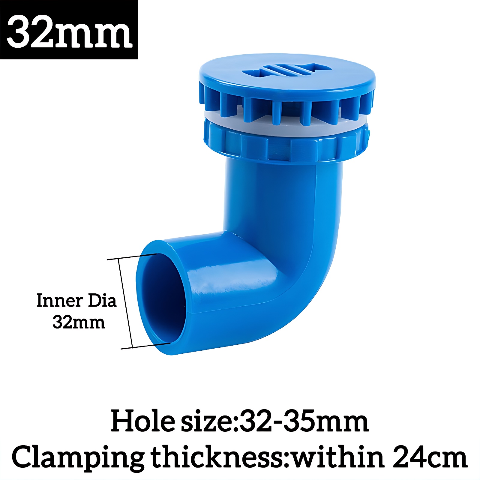 Inner Diameter 20-32mm PVC 90 Degree Drain Elbow Aquarium Outlet Water ...