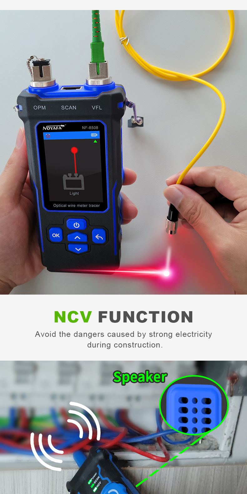 NOYAFA NF-8508 Network Cable Tester Optical Wire Meter Tracer LCD ...