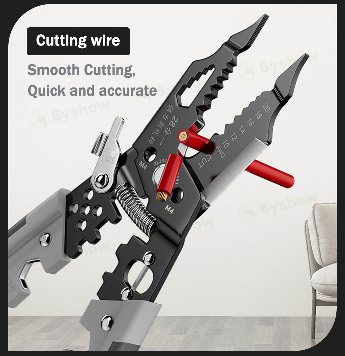 【Byshow】28-in-1 PRO Wire Tool 65Mn Steel Stripper Crimper Cutter with ...