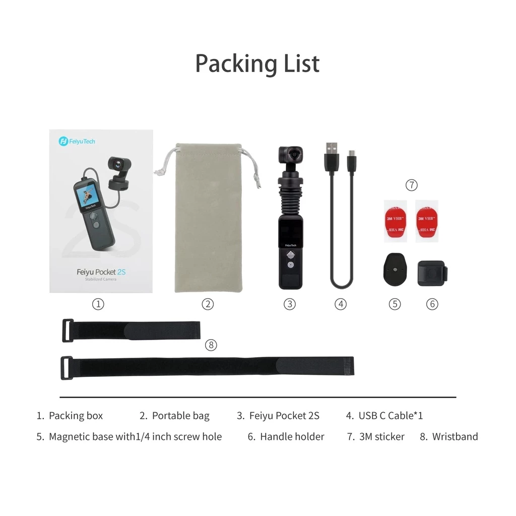 FeiyuTech Pocket 3 Cordless Detachable 3-Axis Stabilizer Gimbal Camera ...