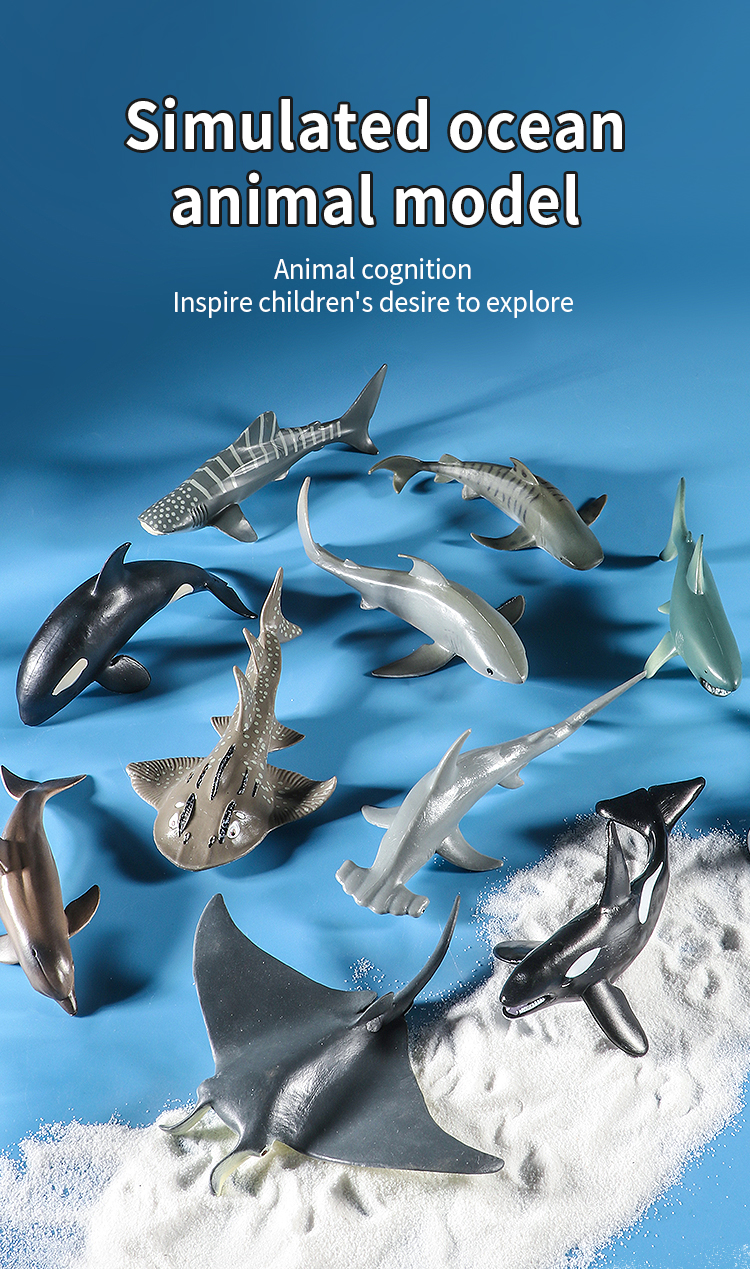 Ocean Sea Animal Model Figurines: Realistic Cake Toppers with Sharks ...