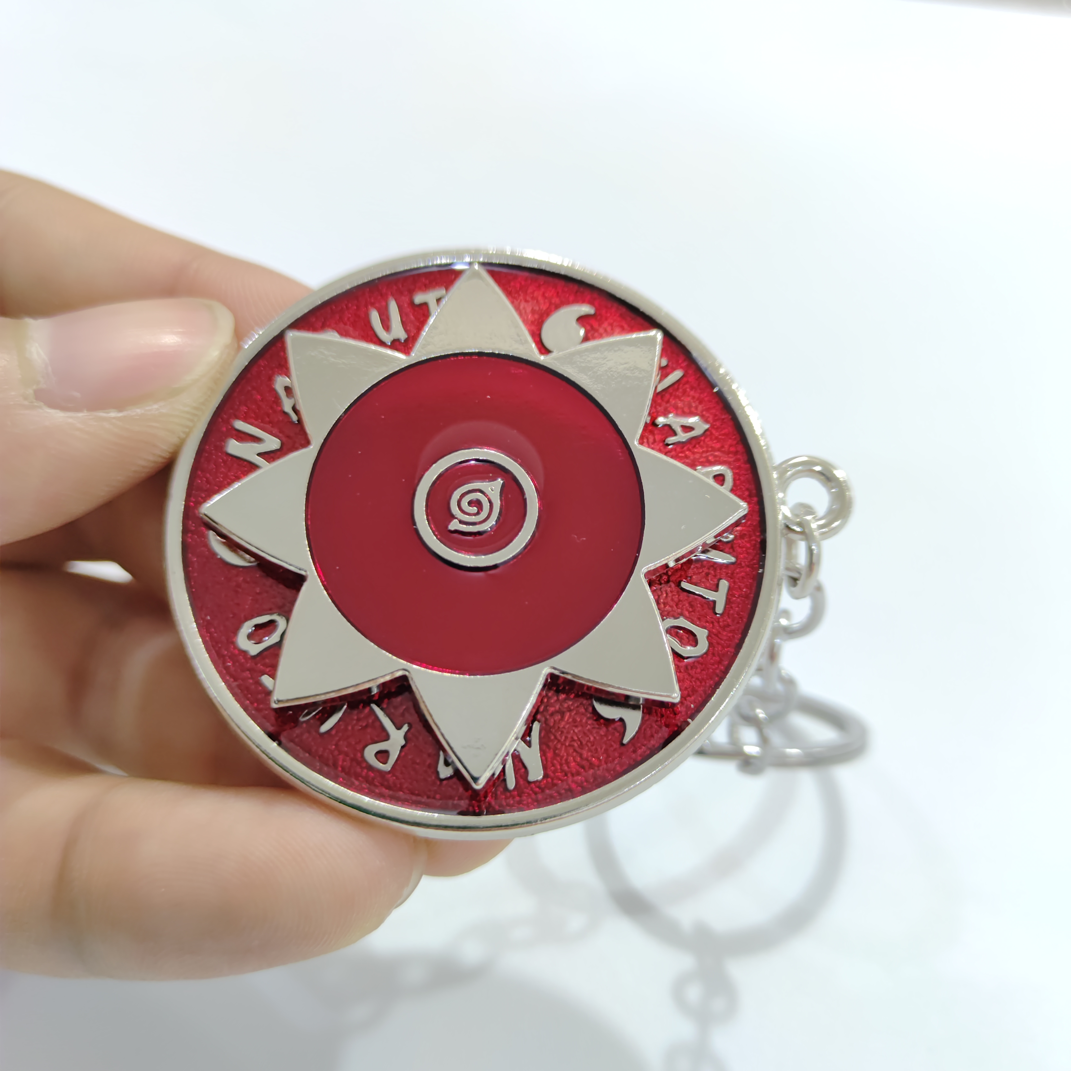 NARUTO Keychain Sharingan Rotatable Gyro Uchiha Keychain High-quality ...