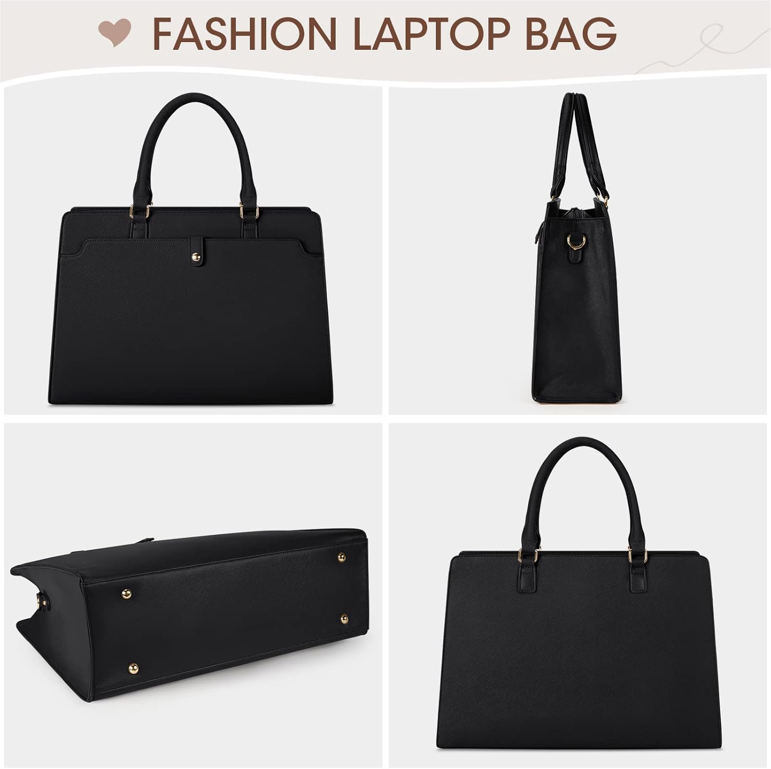 Laptop Bag for Women 15.6 Inch Tote Bag Leather Work Bag Waterproof ...