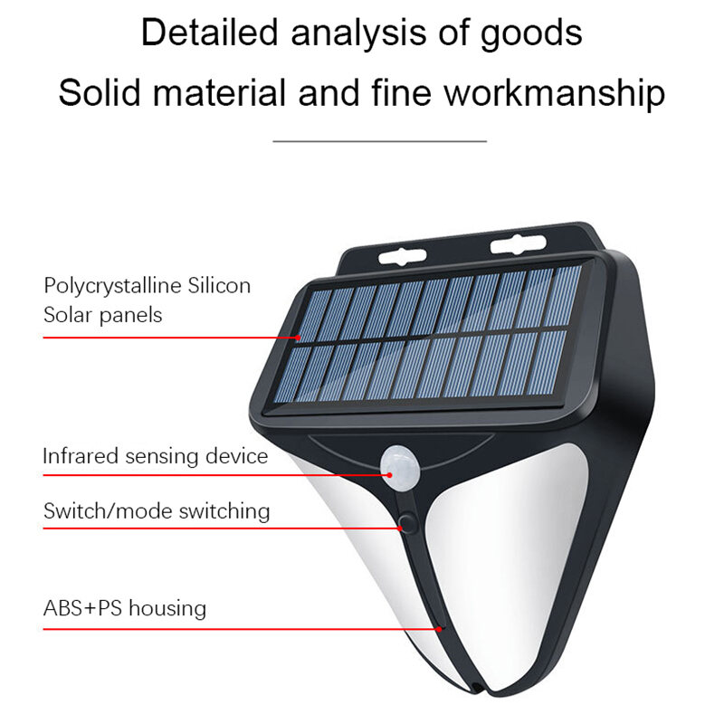 Solar Security Alarm 110db Sound & Light Alarm Human Body Sensor ...