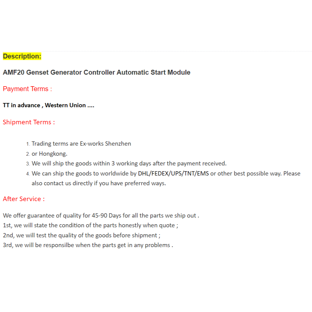 AMF20 Genset Generator Controller Automatic Start Module | Shopee Malaysia