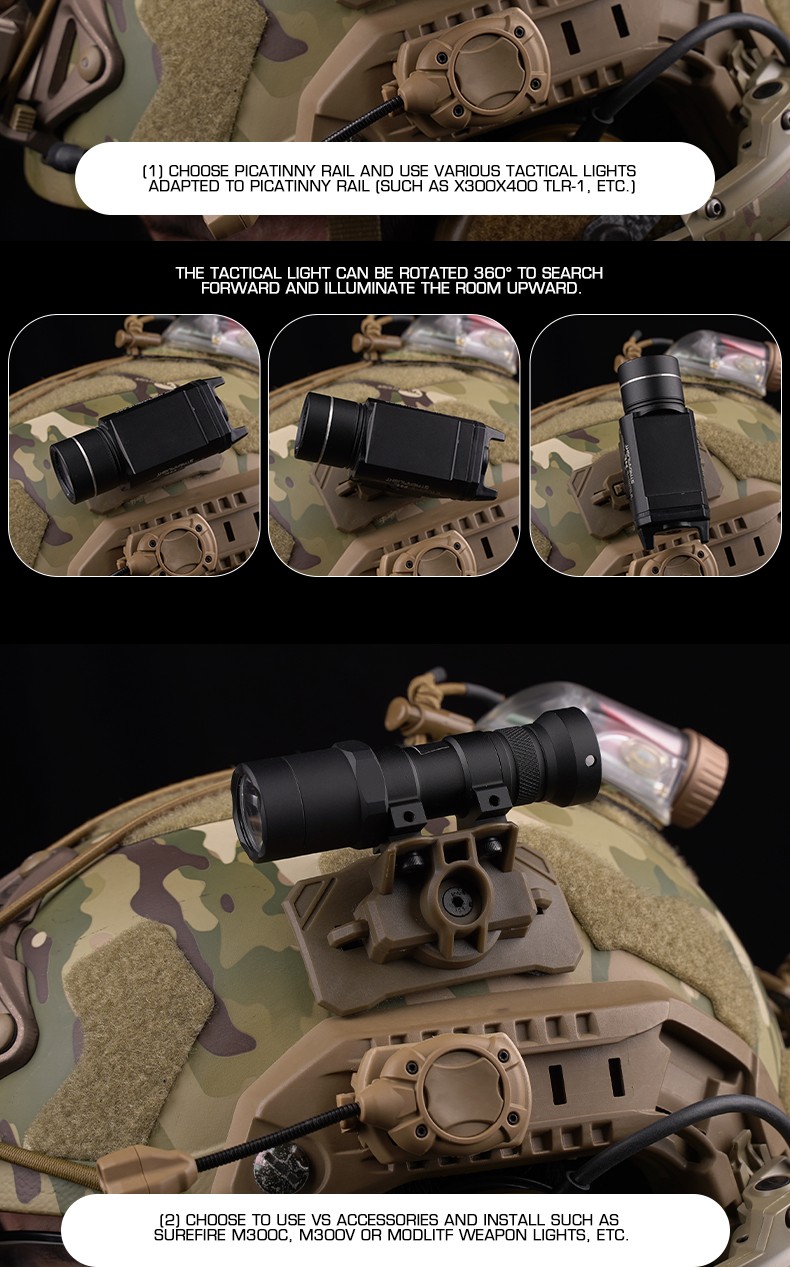 Universal helmet tactical headlight night vision can be mounted with a ...