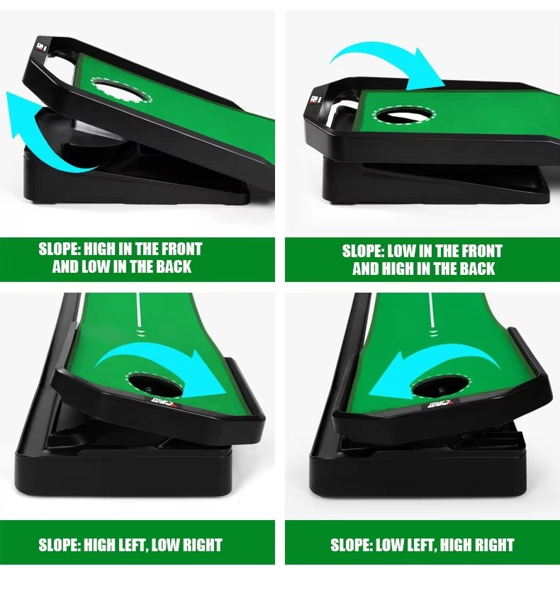 PGM Adjustable slope mini golf putting mat automatic ball return design ...