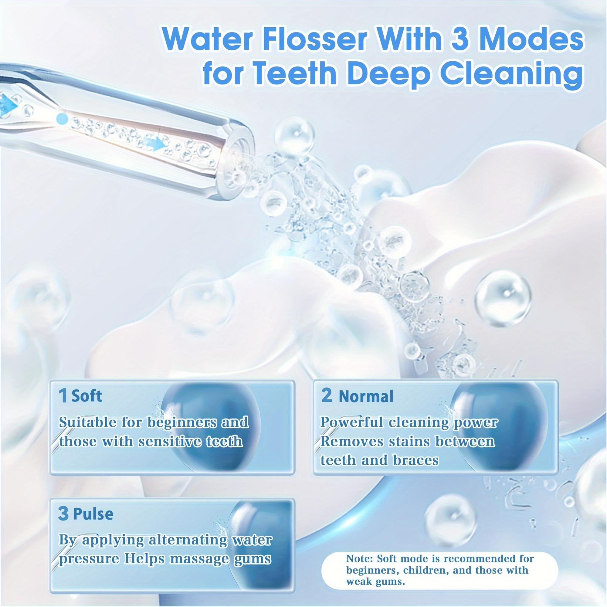 Portable Dental Water Flosser Oral Irrigator USB Rechargeable Water ...