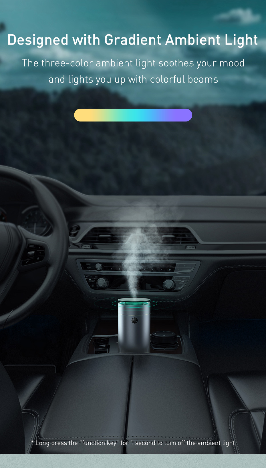 Baseus Car Diffuser Humidifier Auto Air Purifier Aromo Air Freshener ...