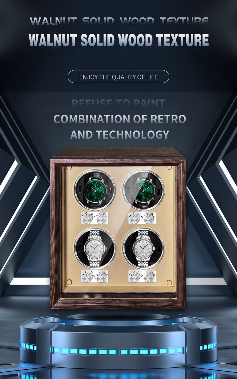 BLUETIDE Watch Winder Box(1/2/4/6 Slot)TPD Mode Automatic Watches Box Wood watch storage display ...