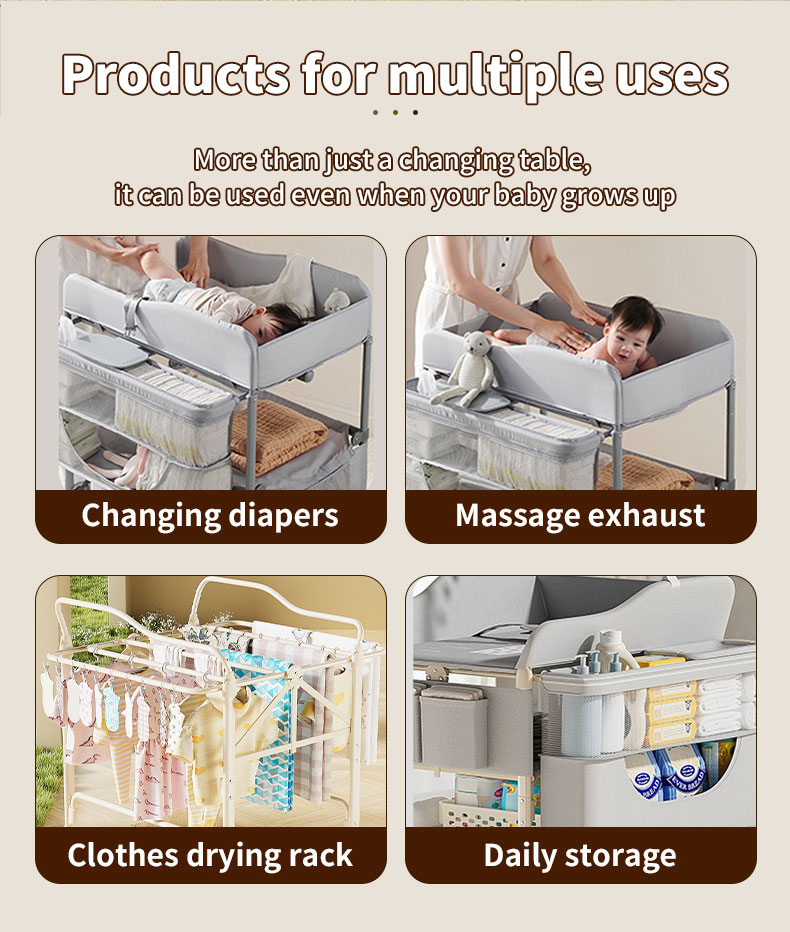 【Ship in 24H】Baby Diaper Changing Table Newborn Storage Adjustable With ...