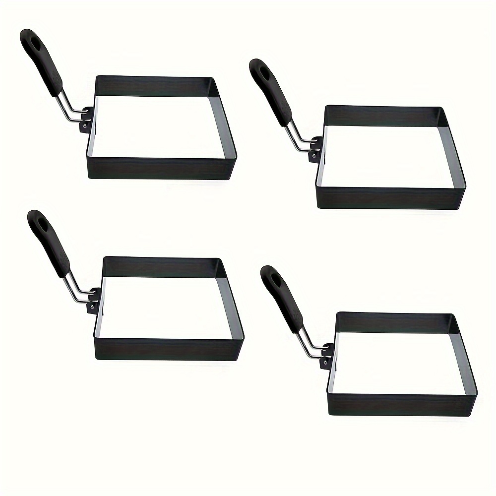 【Local delivery】2pcs Non-stick Rectangle Egg Rings with Silicone Handle ...