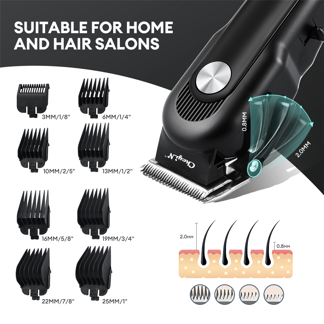 CkeyiN Cordless Hair Clipper Rechargeable IPX7 Waterproof USB Electric ...