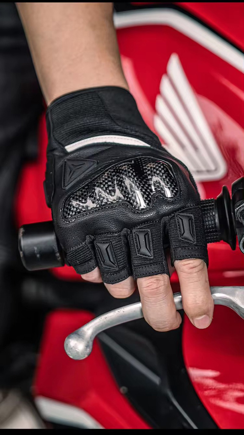 MOTOWOLF Motorcycle Gloves Half Finger Motorcycles Accessories Carbon ...