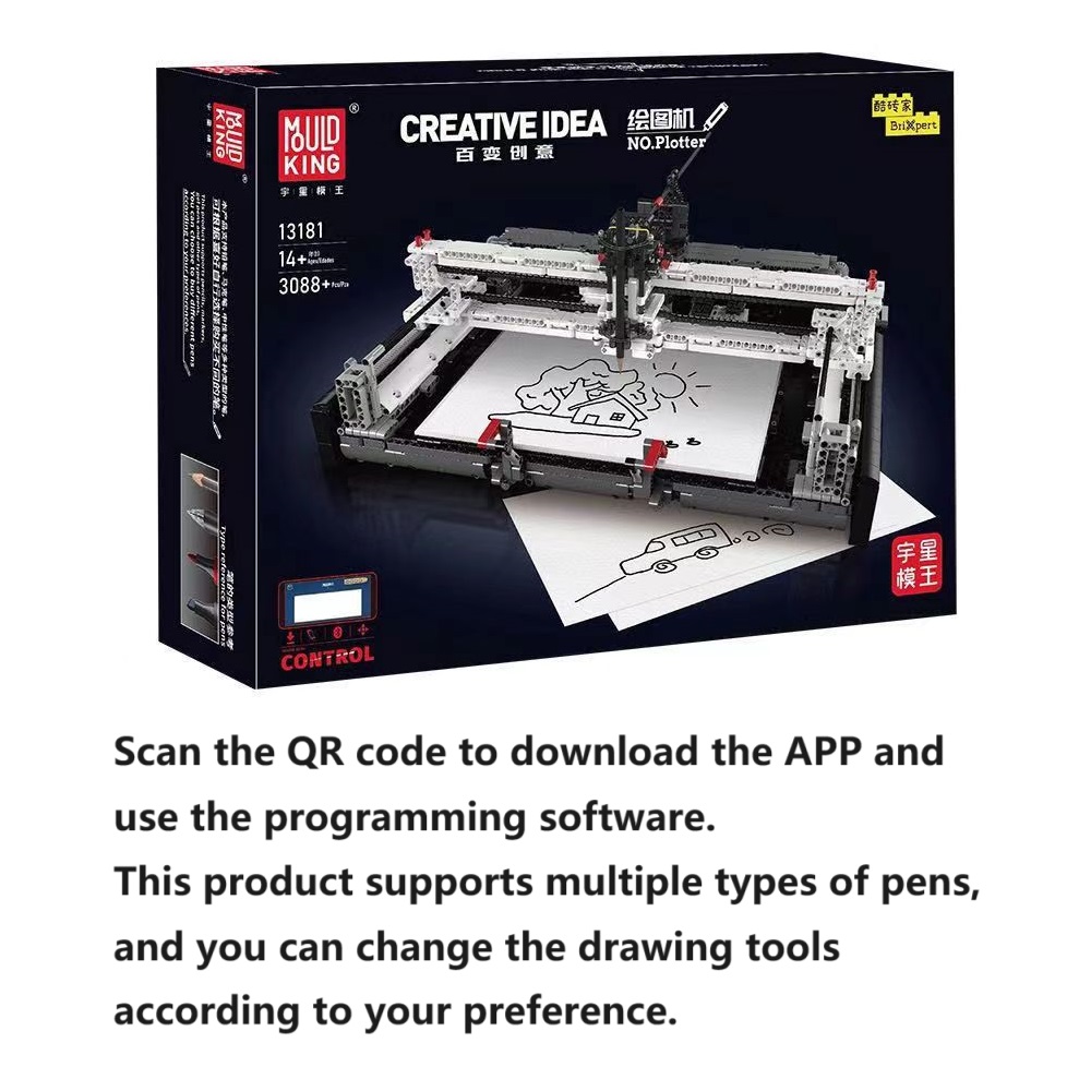 Electric Plotter Remote Control Robot Building Blocks 3088 Pcs Mould ...