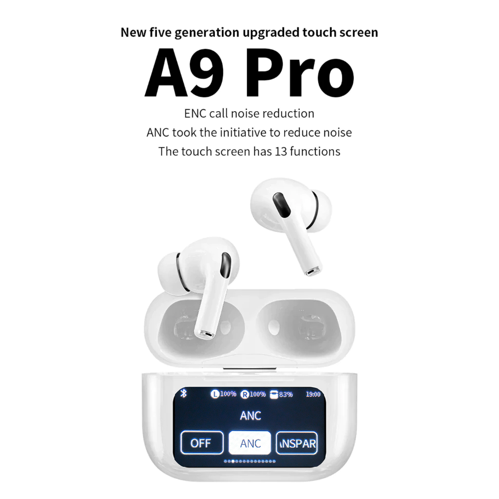 TWS Earbud A9 Pro Wireless Bluetooth Earphone ANC ENC Headset Noise ...