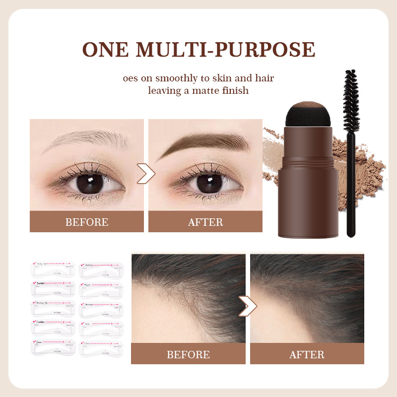 One-Step Eyebrow Stamp Kit – Lazy Powder Stick & Shaping Stencils ...