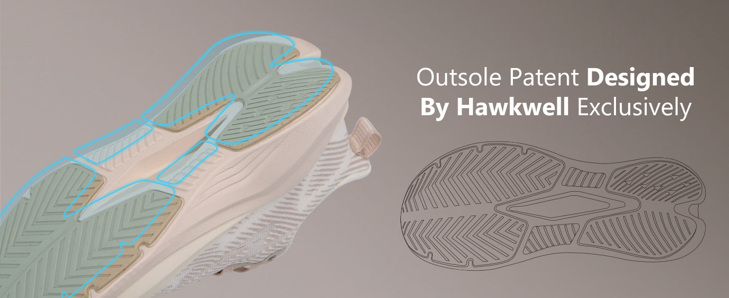 Hawkwell Men's Cloud Zero Active Cushion Breathable Walking Running Gym ...