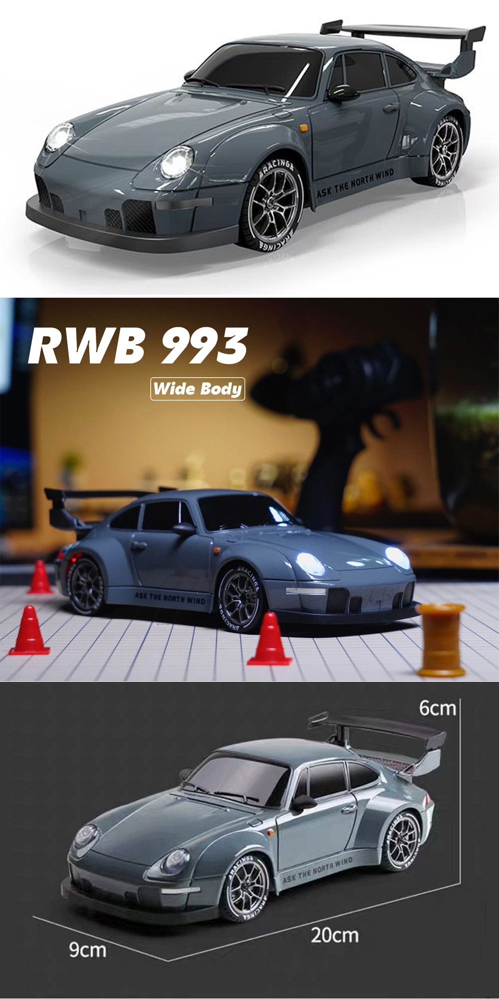 Limited Edition 4WD RC Drift 993 Racing Car Proportional Throttle ...