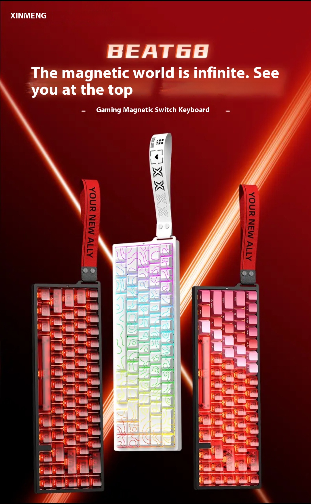 XINMENG Beat68 Wireless Magnetic Keyboard 65% Hot swappable RGB RT0.01 ...