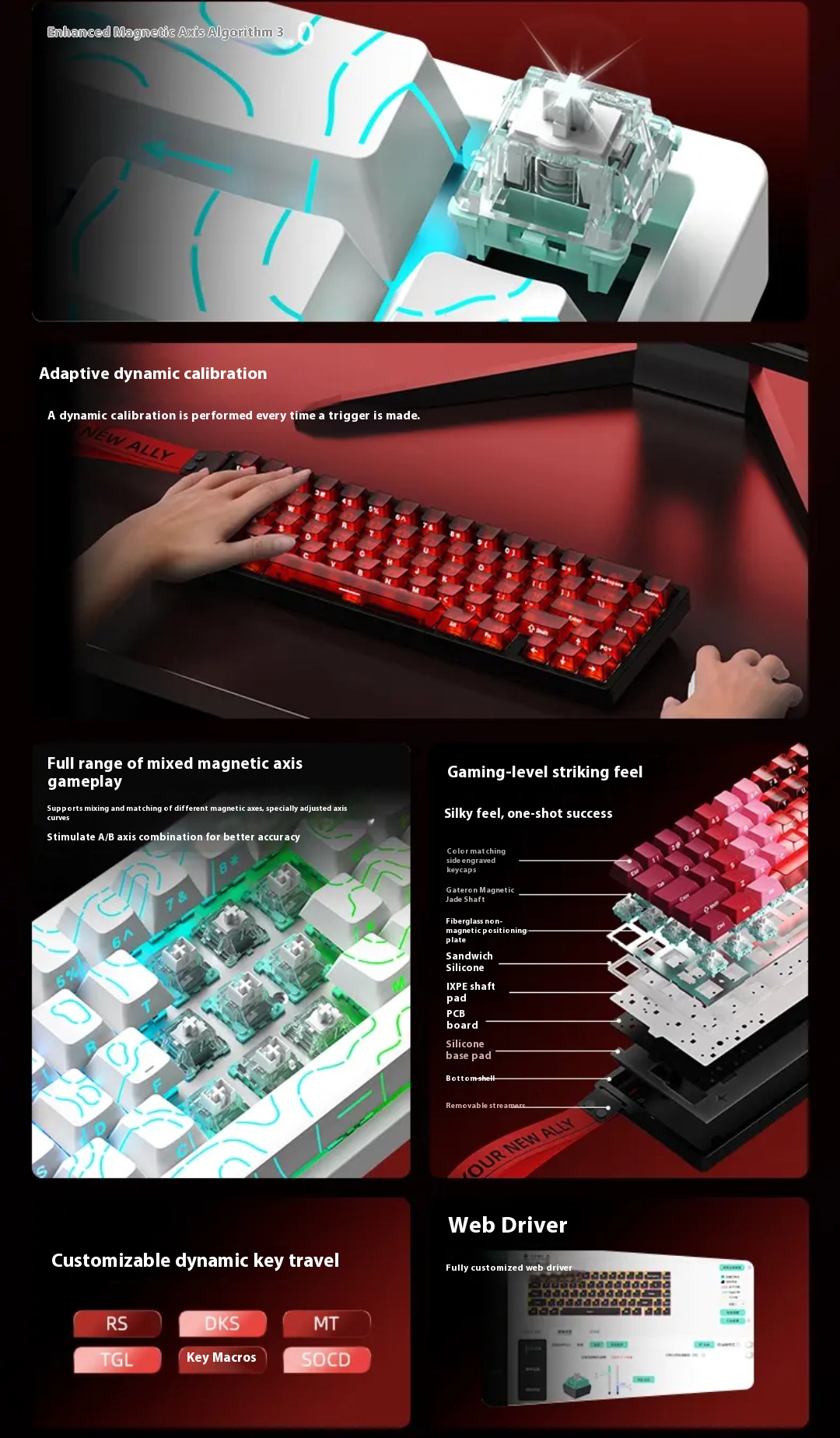 XINMENG Beat68 Wireless Magnetic Keyboard 65% Hot swappable RGB RT0.01 ...