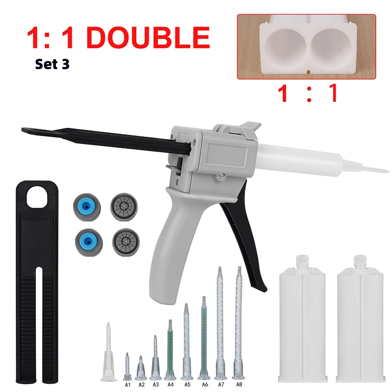 Hot Glue Gun 50ml 1:1 2:1 4:1 10:1 Two Component AB Epoxy Sealant Applicator Adhensive Squeeze ...