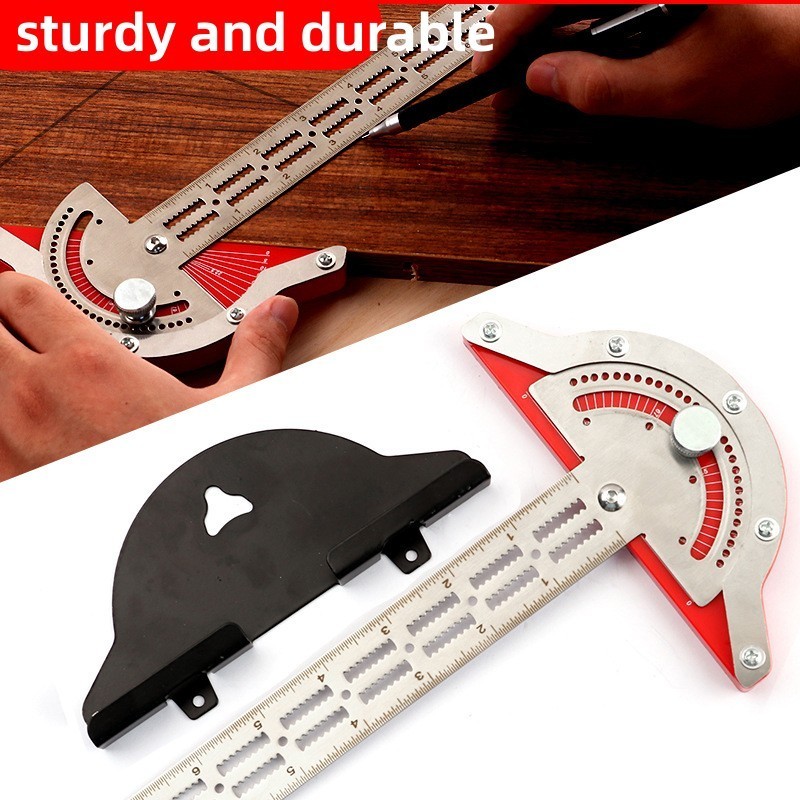 MH Woodworkers Edge Rule Protractor Angle Protractor Two Arm ...