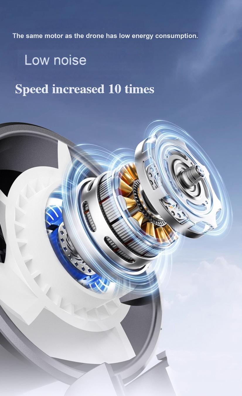 Turbo Mini Fan 6000mAh Portable USB Rechargeable Silent Variable Speed ...