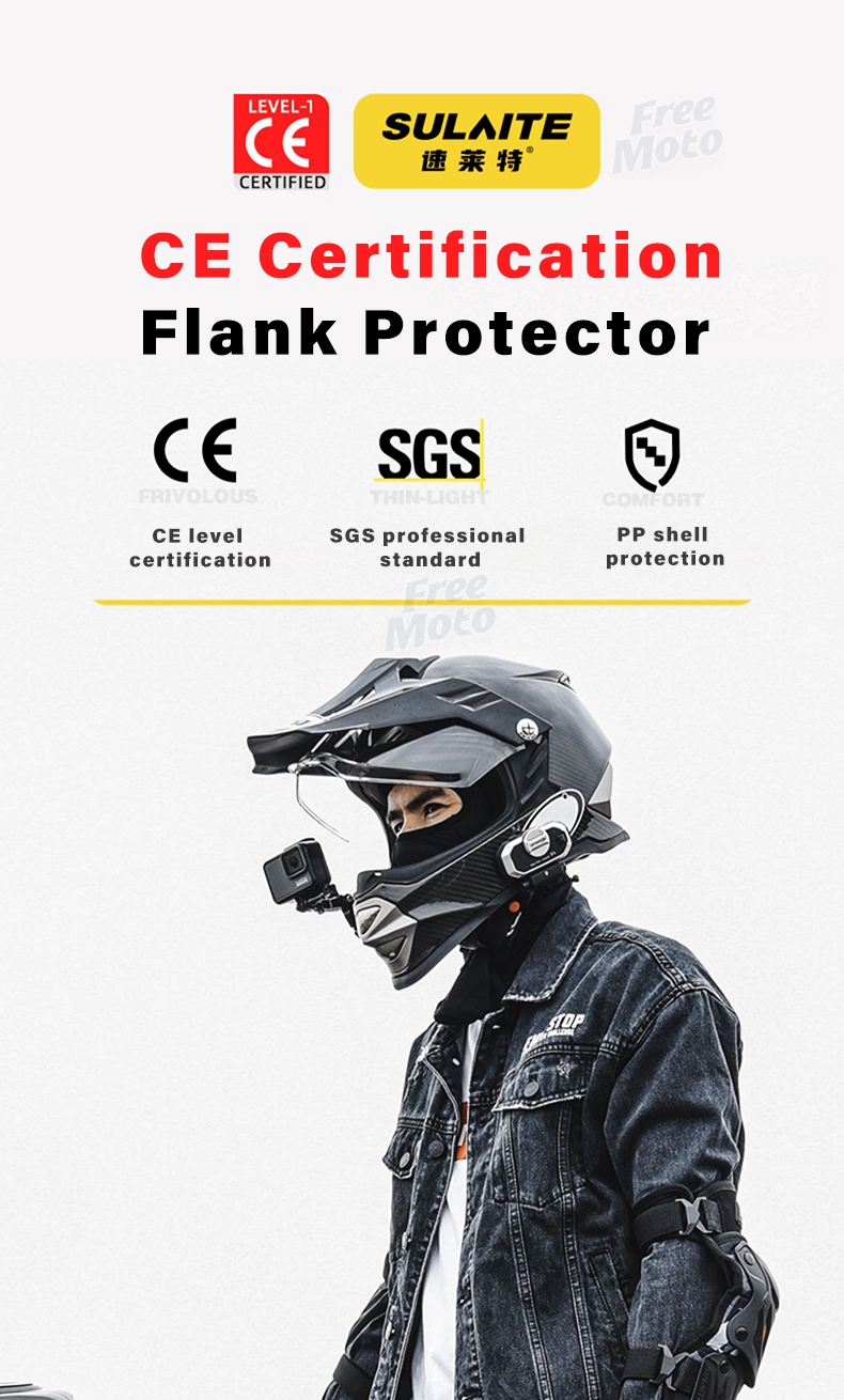 SULAITE Motorcycle Knee Shin Guard Pads Men Anti-Slip 2 in 1 Adjustable ...