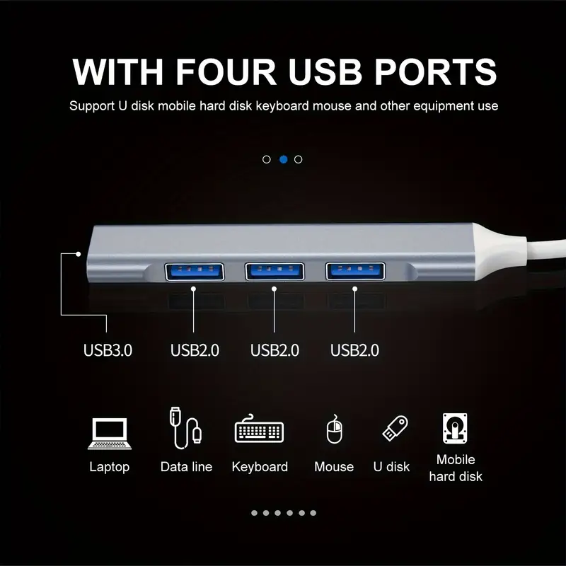 Trendy New Type-C HUB Adapter, 4-in-1 USB Port for High-Speed Data ...