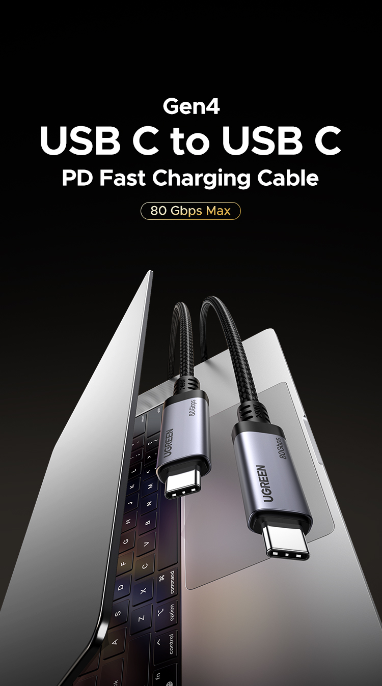 UGREEN Gen4 USB C to USB C PD 240W Fast Charging Cable 80 Gbps Max 5A ...