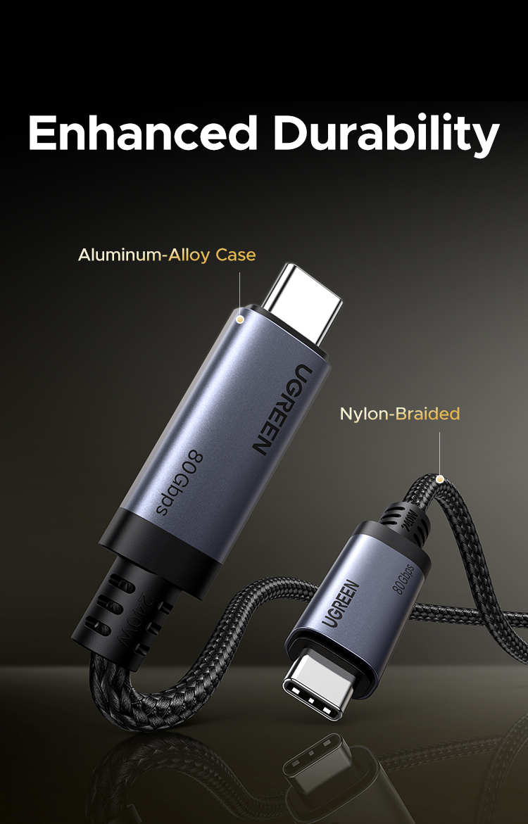 UGREEN Gen4 USB C to USB C PD 240W Fast Charging Cable 80 Gbps Max 5A Curent 16K@60Hz Max Nylon ...