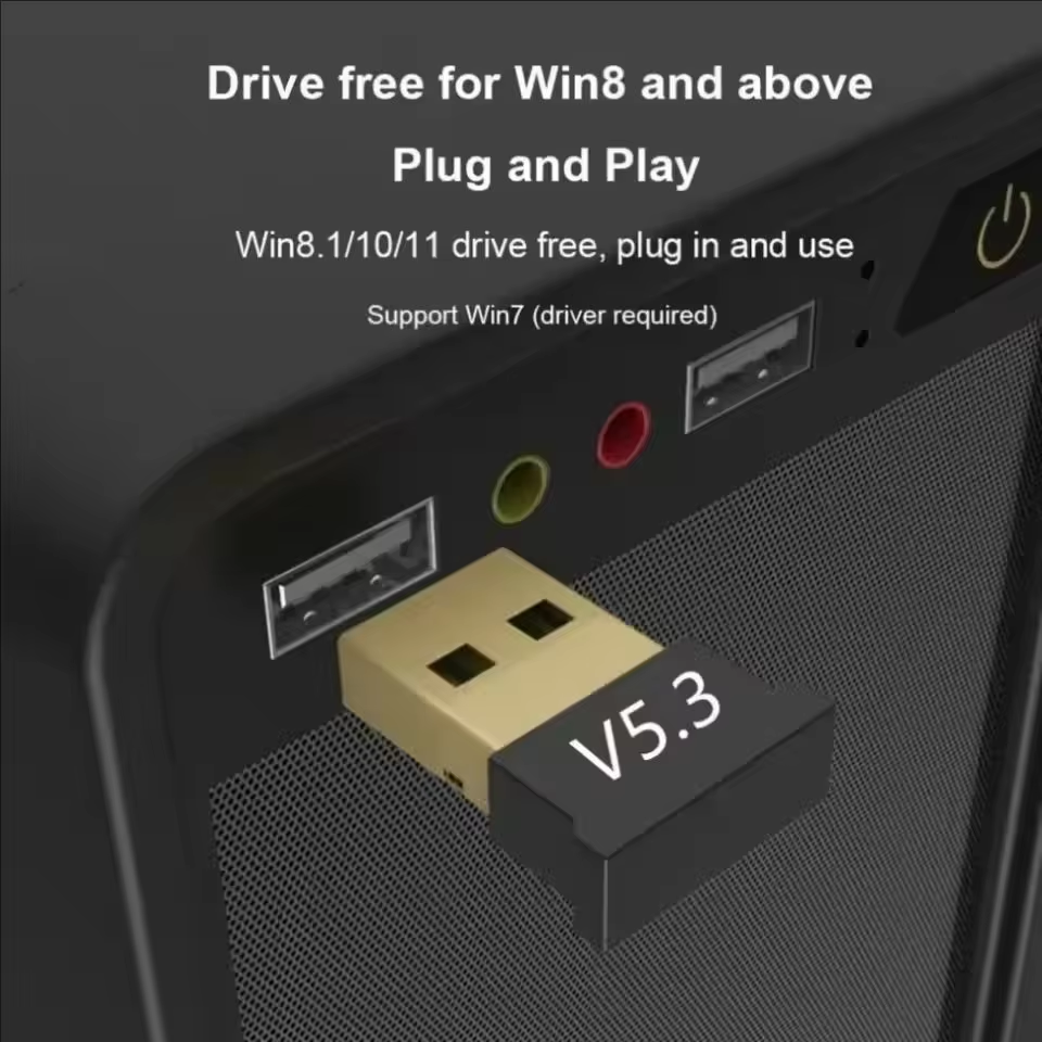 5.3 Bluetooth Adapter USB Receiver for Desktop Laptop Free Drive ...