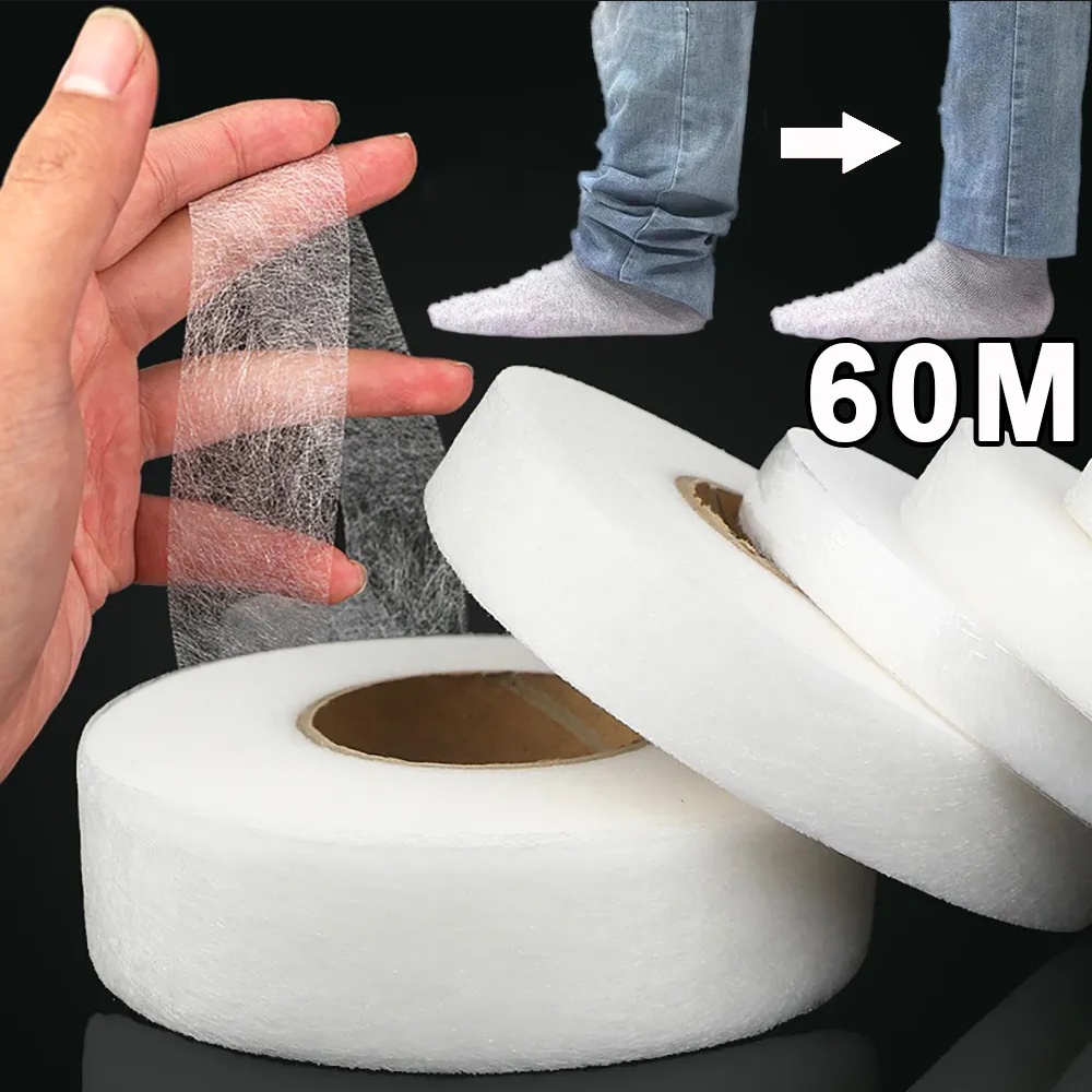 60M Double-sided hot melt adhesive mesh film lining strip Double-sided ...