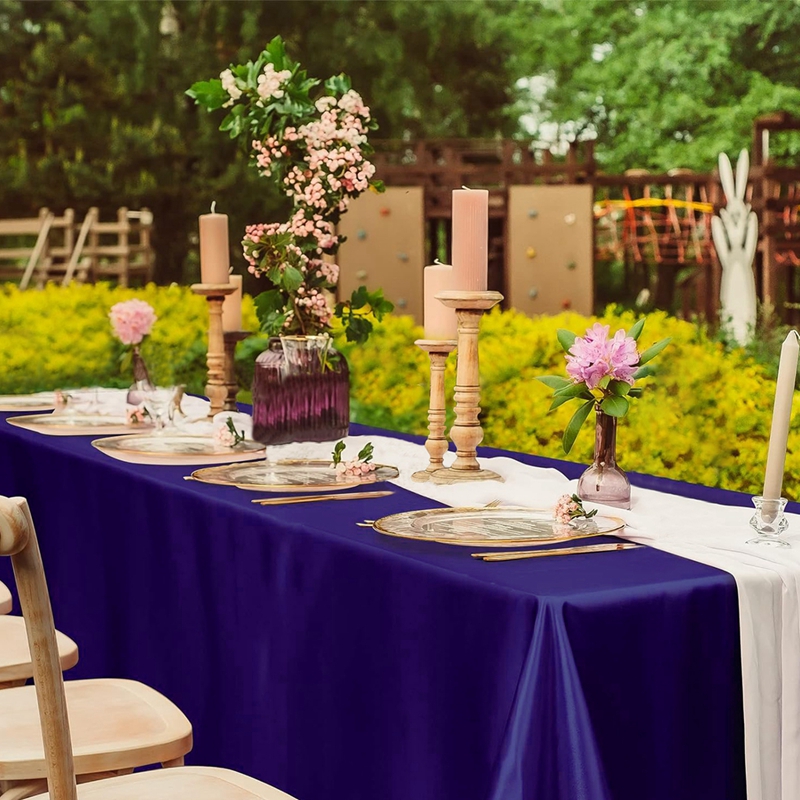 【Satin】145*220Cm Alas Meja Simple Modern Table Cloth Solid Banquet ...