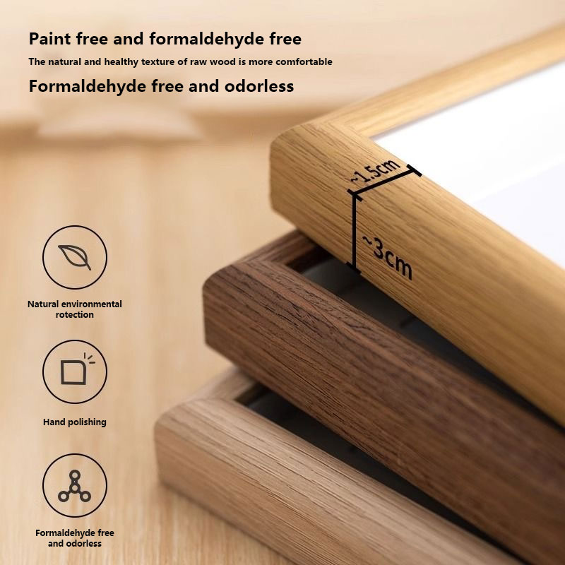 3D Hollow Photo Frame Wooden Platform 6-inch/A4 Wall Hanging Solid Wood ...