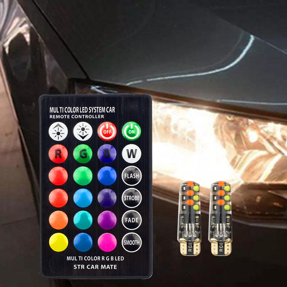 RGB T10 194 168 W5W Remote Controller Car Dome Reading Light ...