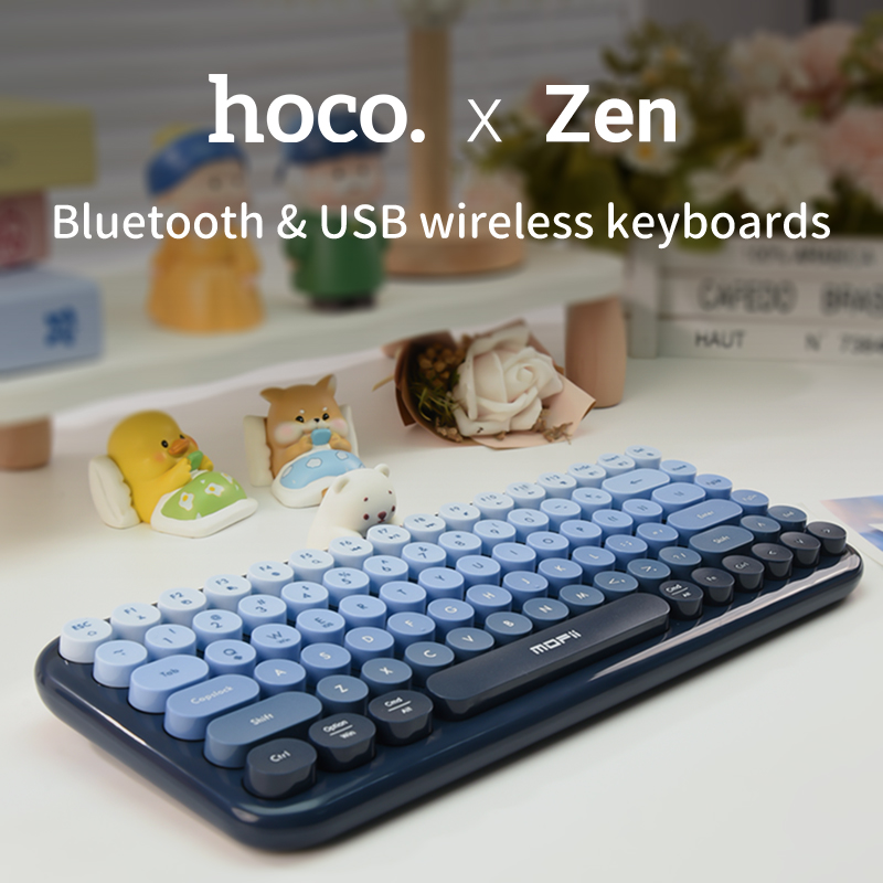 HOCO Zen Bluetooth & USB Wireless Keyboards Dual Mode Connection ...