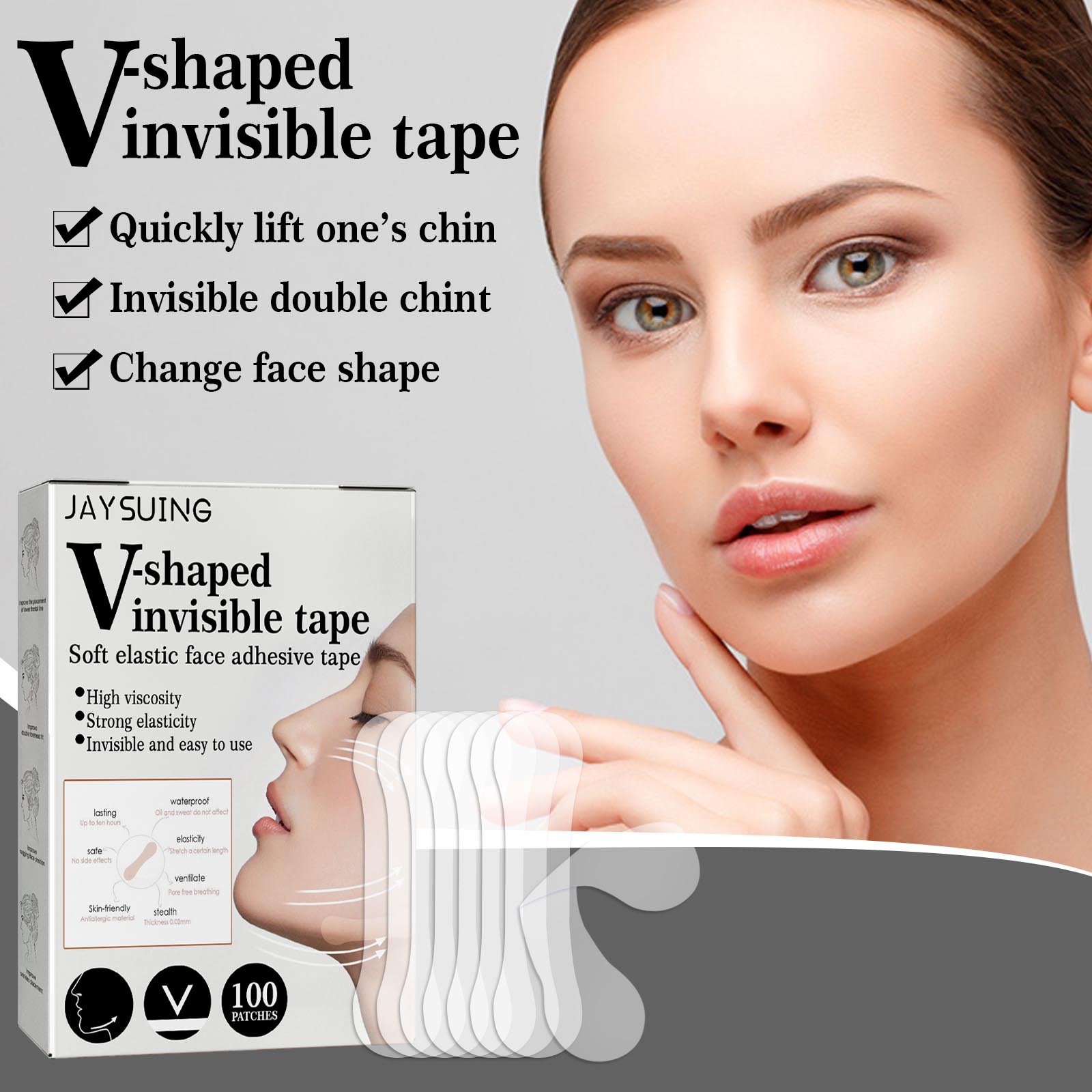 100Pcs Invisible Face Lift Tape, Wrinkle Remover, Adhesive Forehead ...