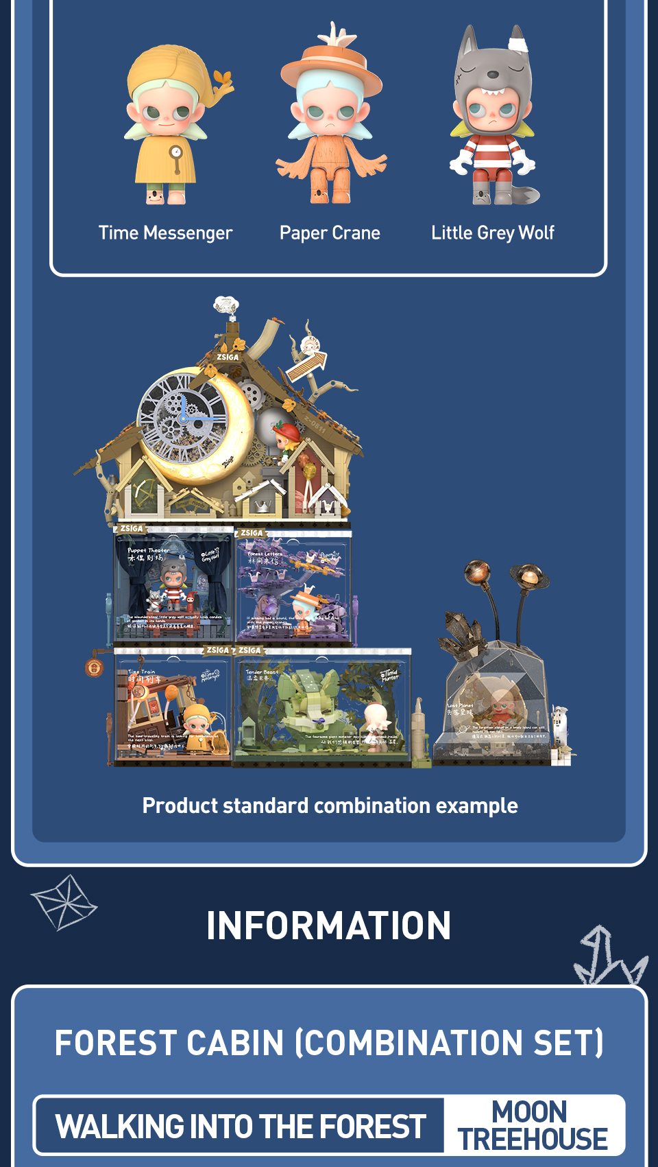 POP MART Zsiga Walking Into The Forest Series Blocks Time Train/Puppet Theater/Forest Letters ...